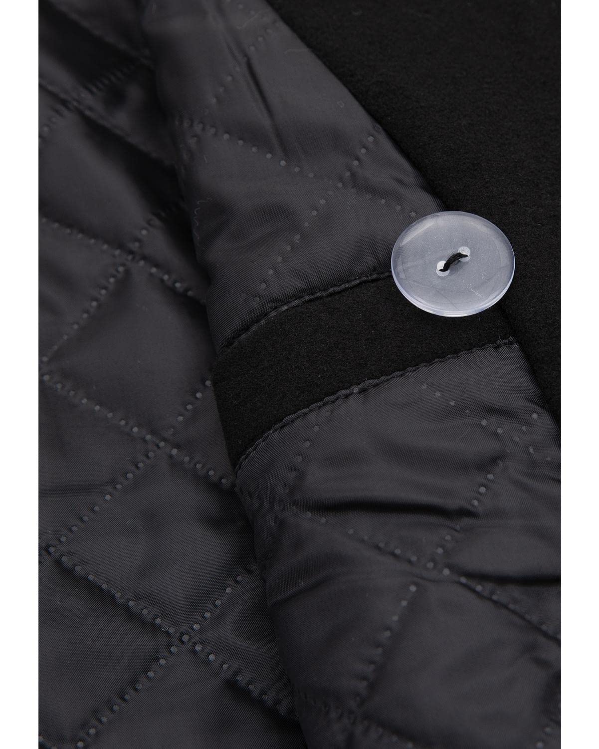 Lisskolo Men's Woolen Coat Slim Fit Winter Warm Pea Coat Wool Outwear Jacket Black XS