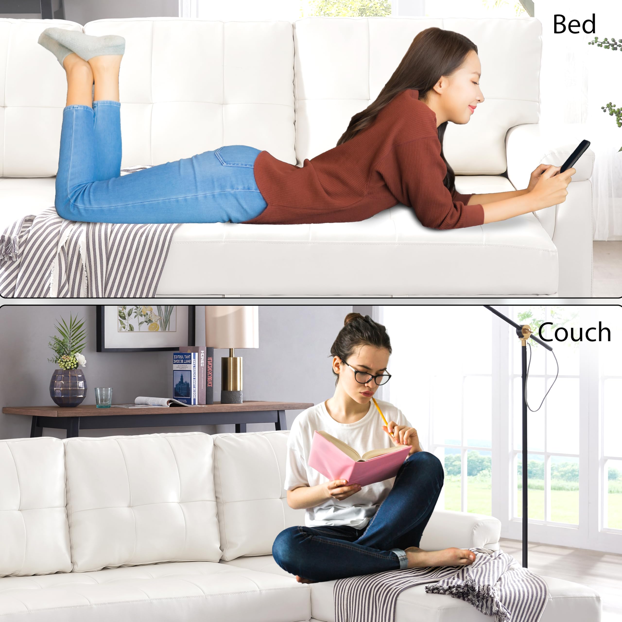 Naomi Home Transform Any Space: Sleeper Sectional Sofa with Convertible Sofa Bed & Inviting Chaise. Find Tranquil Comfort with Stress-Relieving Design & Durable Cushions - White/Air Leather