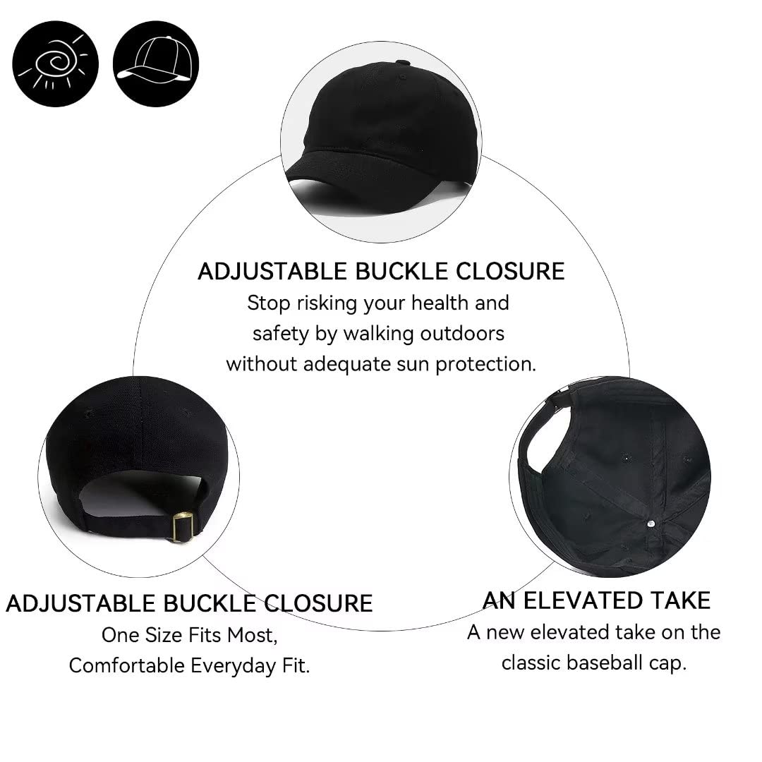 ROGER FEDERER Cap Embroidered Hat Cotton Adjustable Washed Dad Hat for Men Women Soft Embroidered Baseball Cap Black