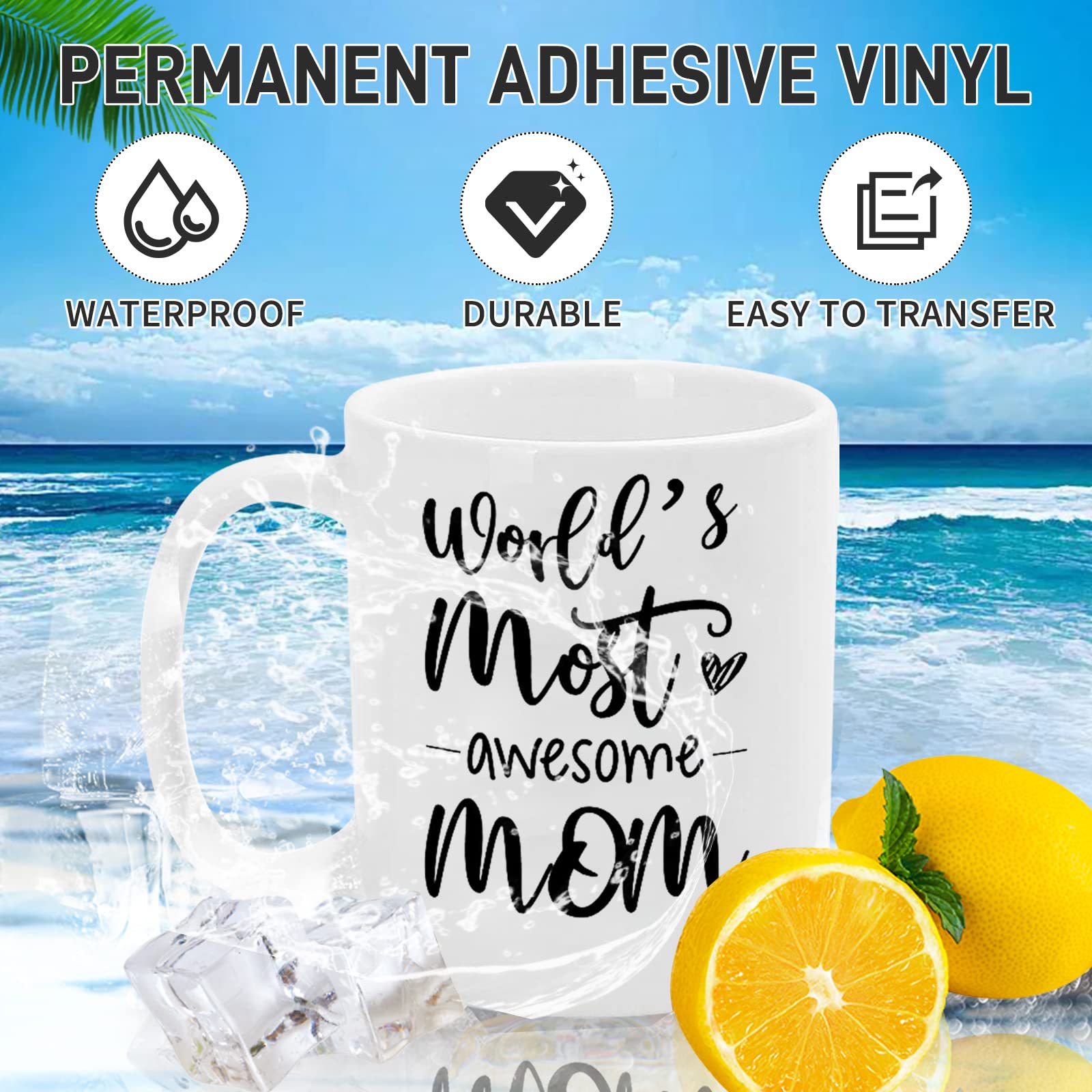 iImagine Vinyl 12'' x 42Ft Glossy Black Permanent Vinyl Roll - Permanent Adhesive Vinyl Roll for Silhouette, Cameo Cutters, Signs, Craft Die Cutters, Home Decor,