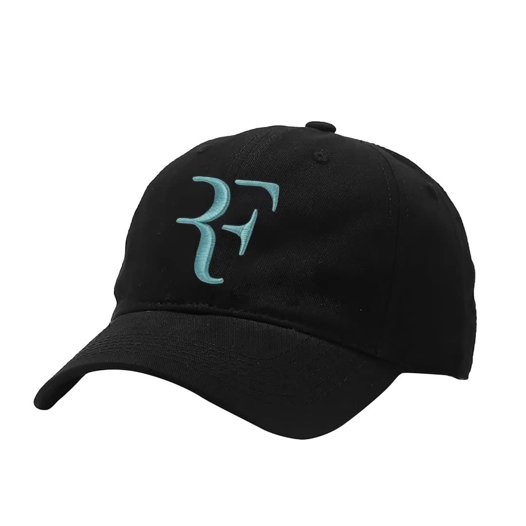 ROGER FEDERER Cap Embroidered Hat Cotton Adjustable Washed Dad Hat for Men Women Soft Embroidered Baseball Cap Black