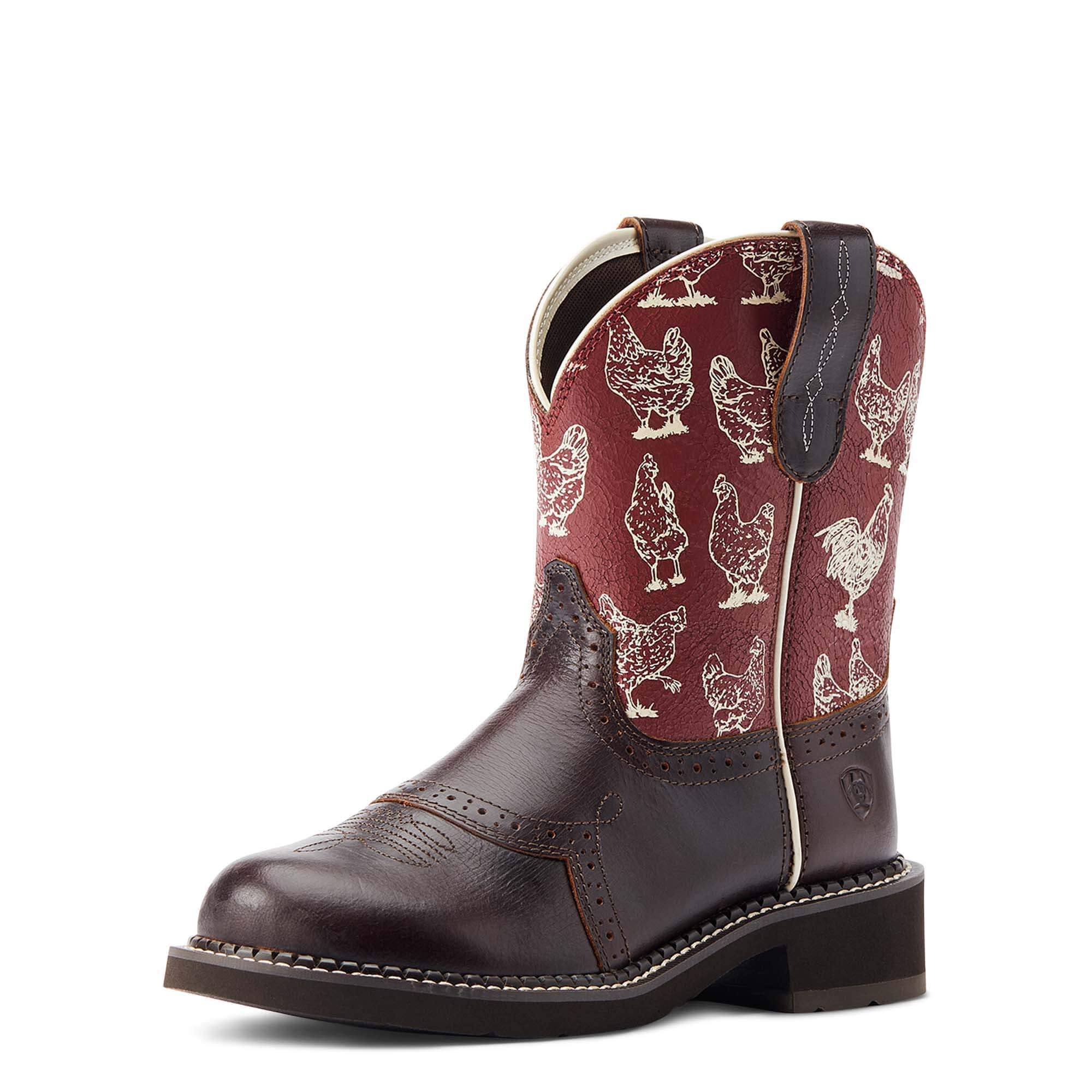 ARIAT BMVY9 Womens Fatbaby Heritage Farrah Western Boot Chocolate Chip/Henhouse 8