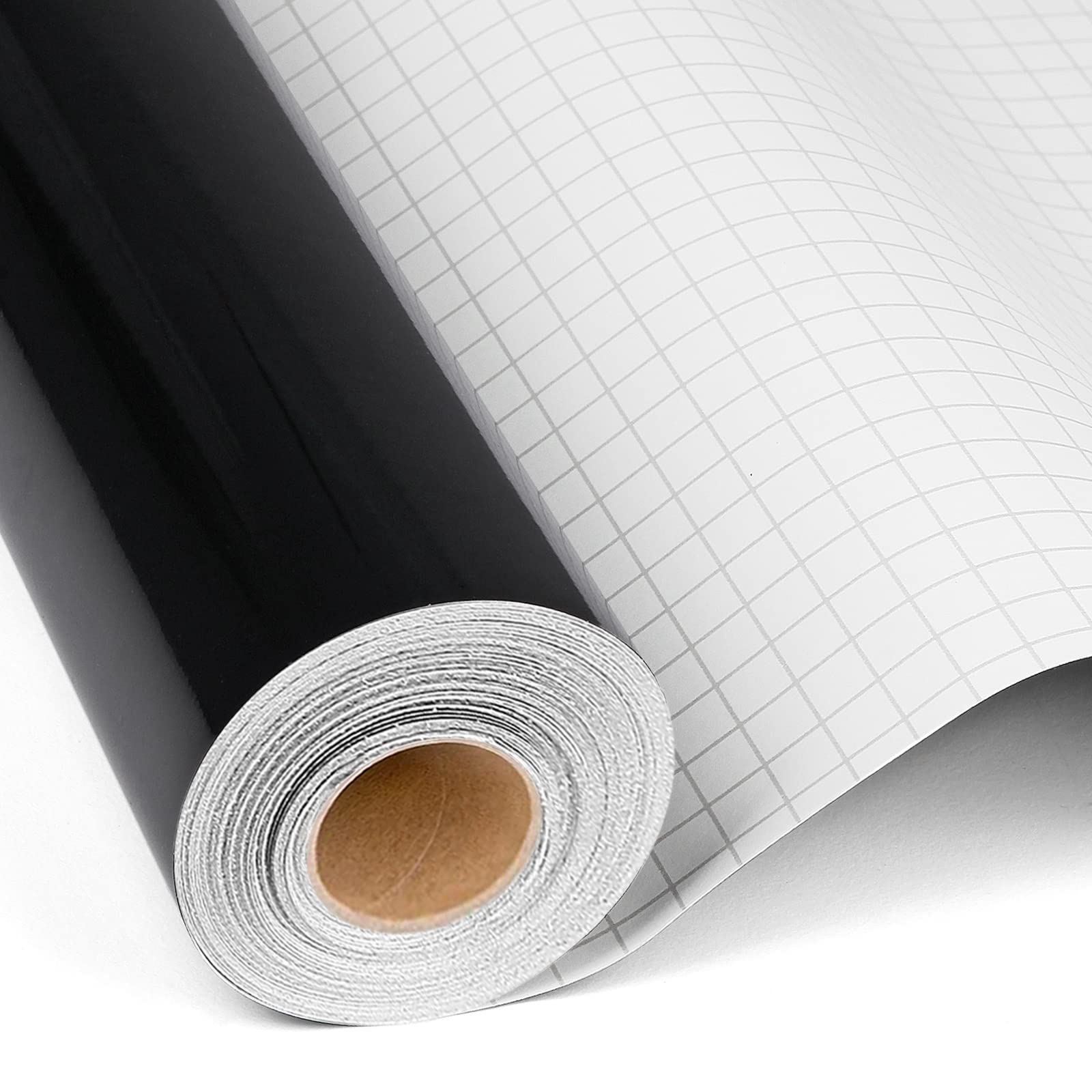 iImagine Vinyl 12'' x 42Ft Glossy Black Permanent Vinyl Roll - Permanent Adhesive Vinyl Roll for Silhouette, Cameo Cutters, Signs, Craft Die Cutters, Home Decor,