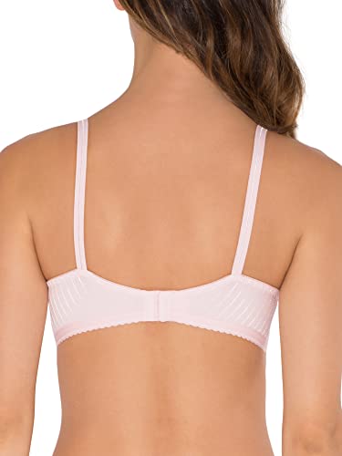 Fruit of the Loom Women's Lightly Lined Wire-Free Bra, White/Bittersweet Pink, 34B