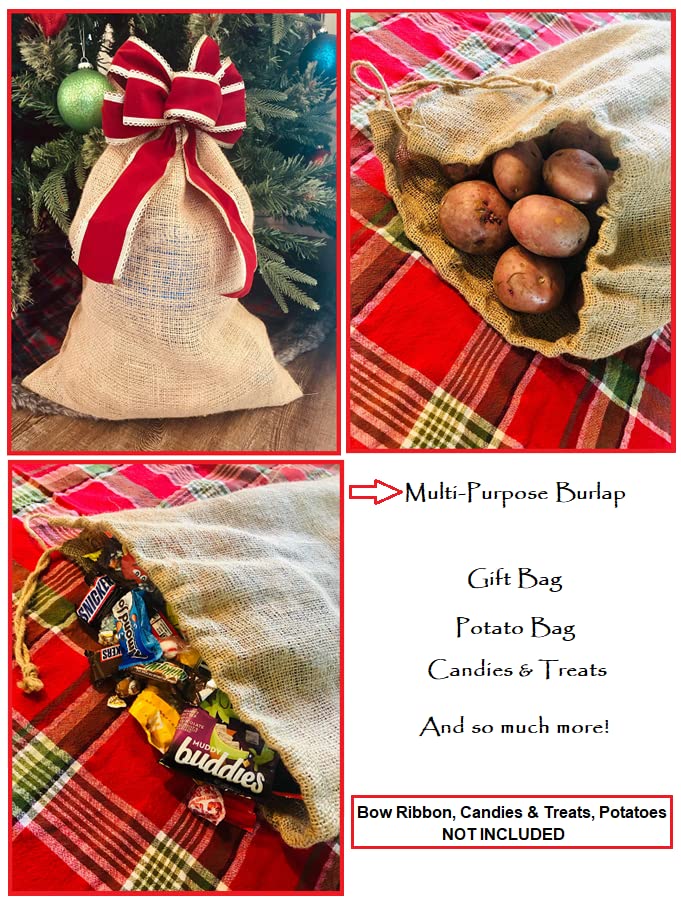 BAGTAK Burlap Bags with Drawstring 17 3/4" x 23" Burlap Sack (2 PACK) - Multi-Purpose Burlap - Gift Bags - Potato Bag - Storage Bag - Arts & Crafts - Ships from USA (2)