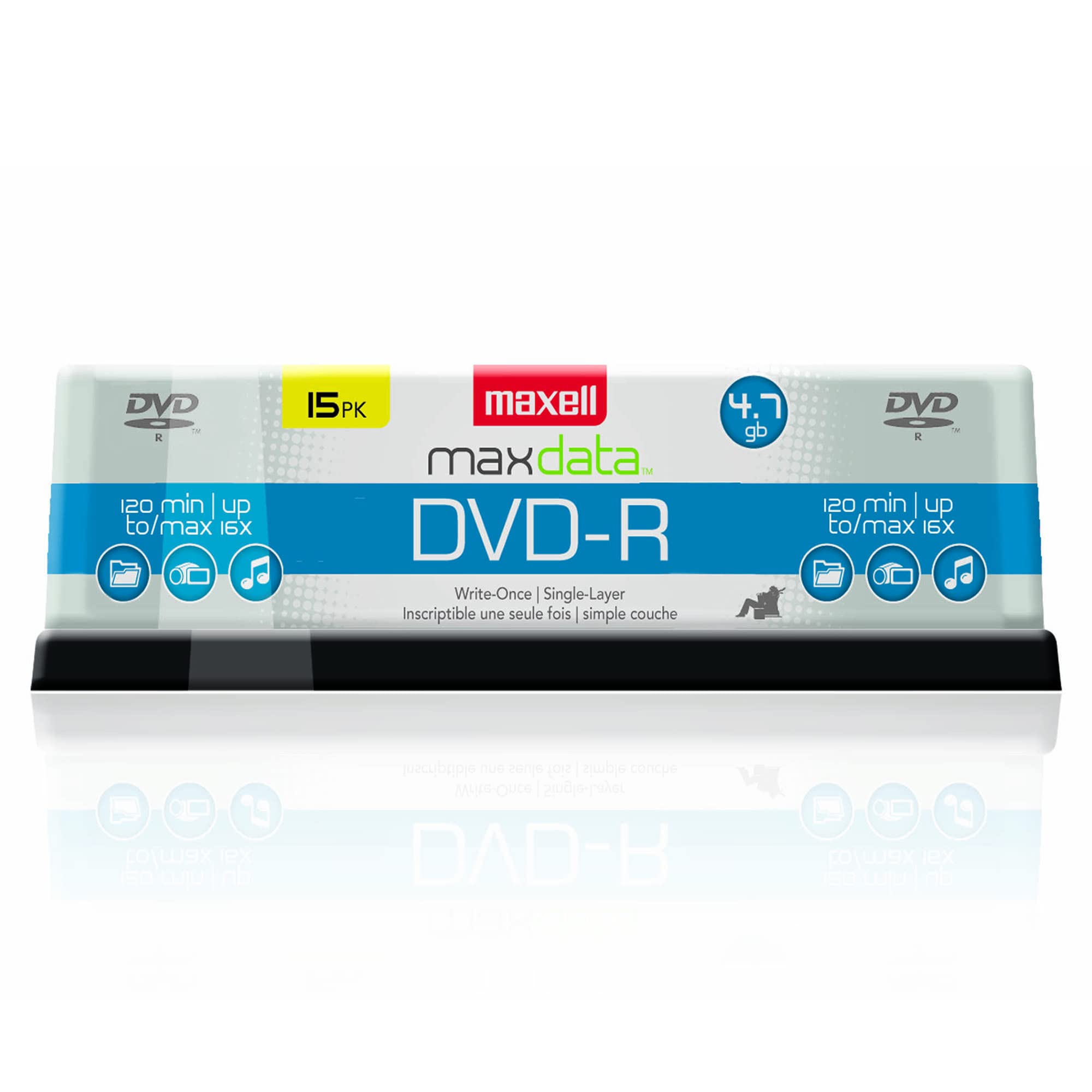 Maxell 625133 1-Time Recording Recordable CD & 638006 DVD-R 4.7 Gb Spindle with 2 Hour Recording Time and Superior Recording Layer Technology