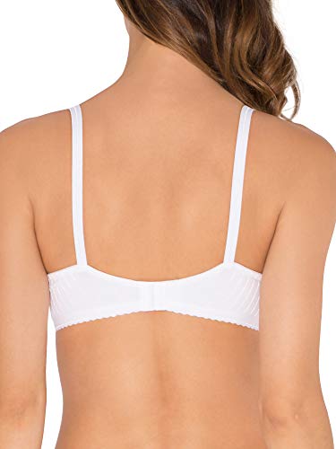 Fruit of the Loom Women's Lightly Lined Wire-Free Bra, White/Bittersweet Pink, 34B