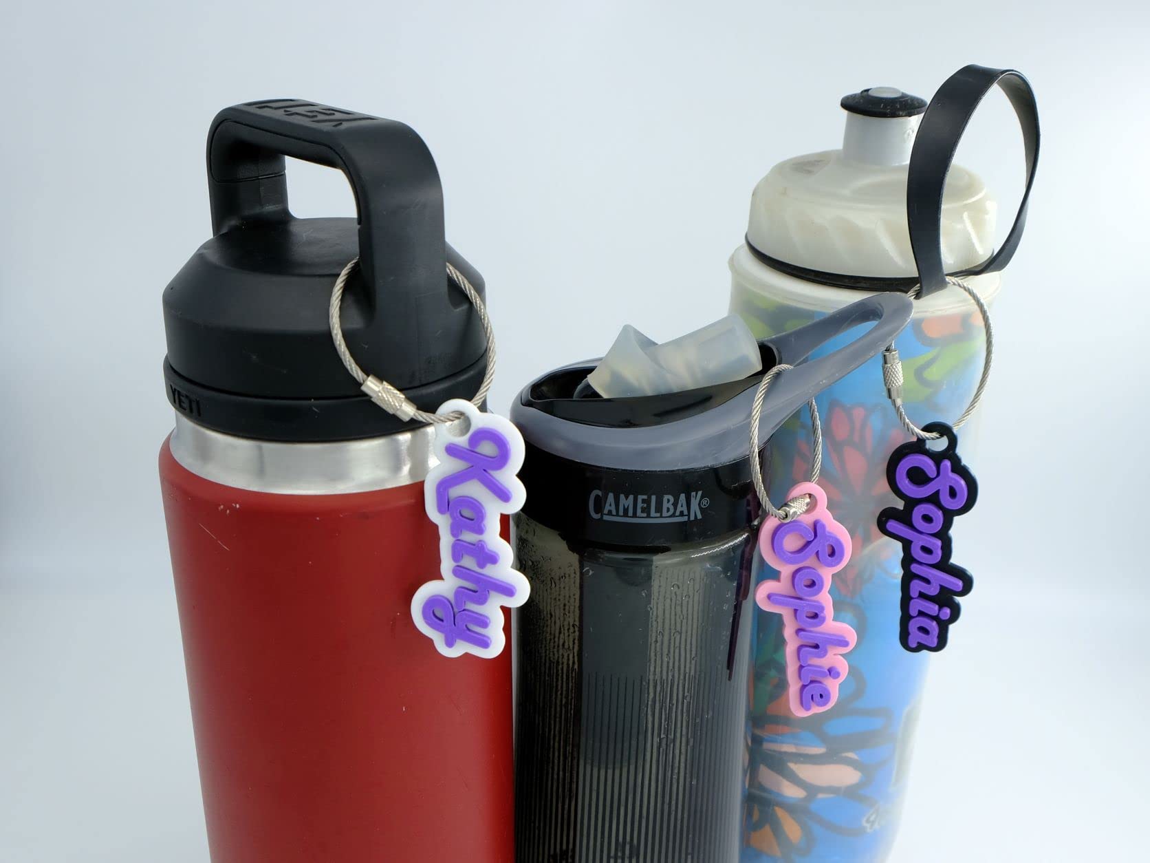 Retro Personalized Water Bottle and Bag Name Tag, Hard Plastic Luggage Label Custom Nametag
