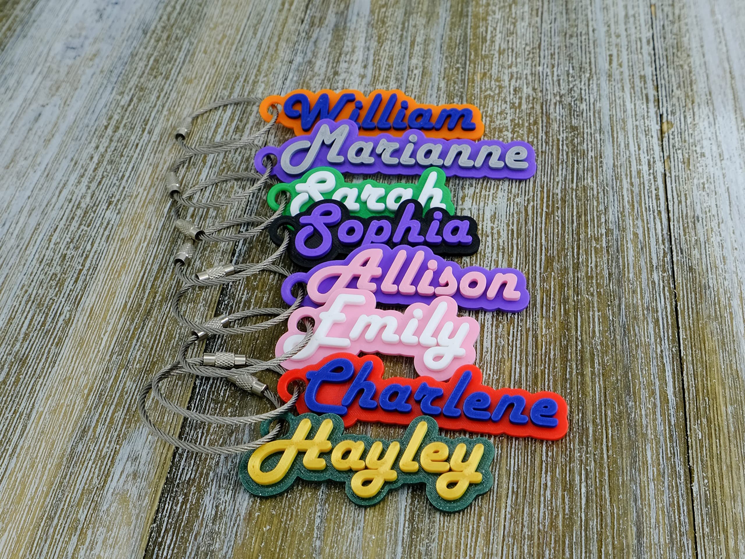 Retro Personalized Water Bottle and Bag Name Tag, Hard Plastic Luggage Label Custom Nametag