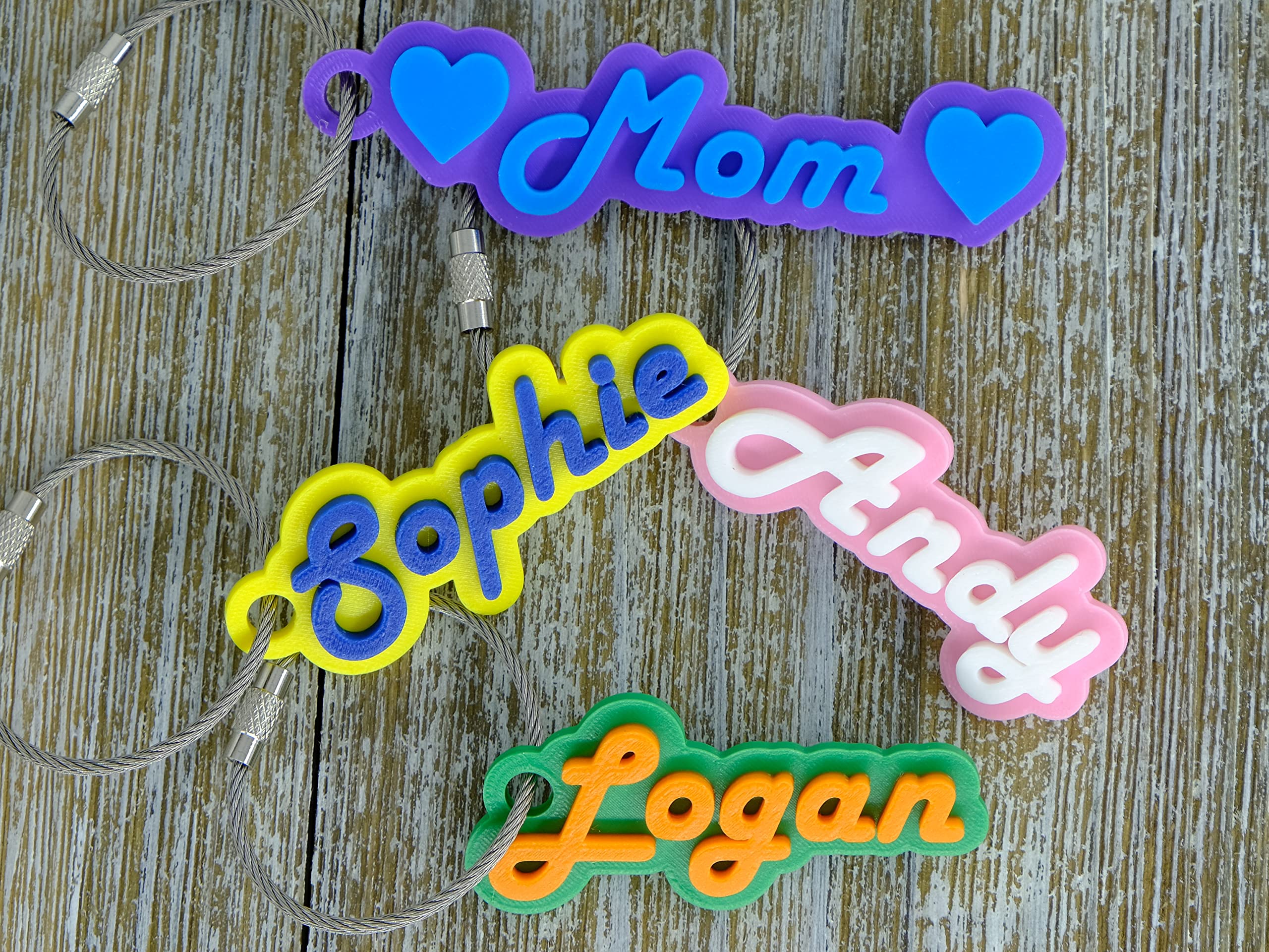 Retro Personalized Water Bottle and Bag Name Tag, Hard Plastic Luggage Label Custom Nametag