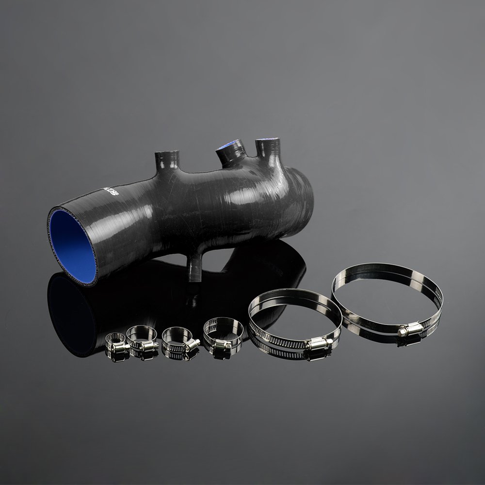 PIT66 Silicone Induction Intake Hose Kit,Compatible with Toyota Supra 86-92 MK3 MA70 7MGE/7MGTE Black with Clamps