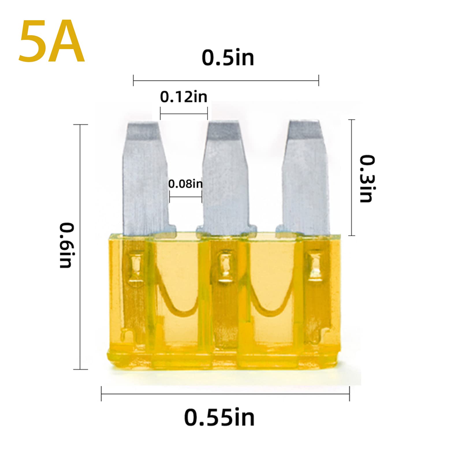 SINBRLAI AMP Micro 3 Fuse, 3 Prong Micro Blade Fuse, Applicable to The Maintenance, Replacement of Car, Automobile Trucks, Ships, Automotive Lighting (60PCS)