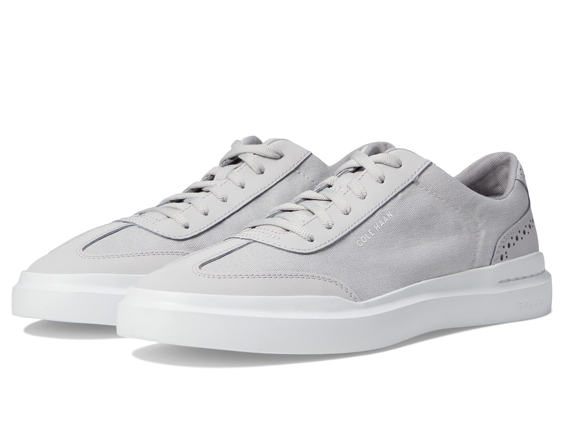 Cole Haan Men's Grandpro Rally Canvas T-Toe Sneakers, Microchip/Optic White, 12