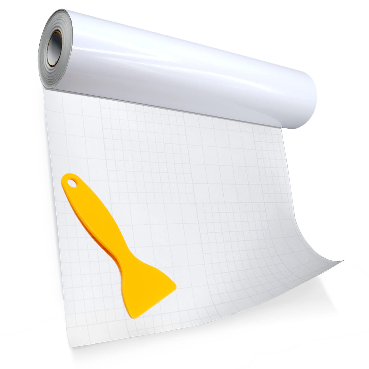 Reli. White Permanent Vinyl | 12" x 35 FT Roll (Glossy) | Scraper Tool Included | Adhesive Vinyl Compatible w/Cricut & Silhouette Cutting Machines | Vinyl Roll for Signs, Tumblers, Mugs, Cars & More