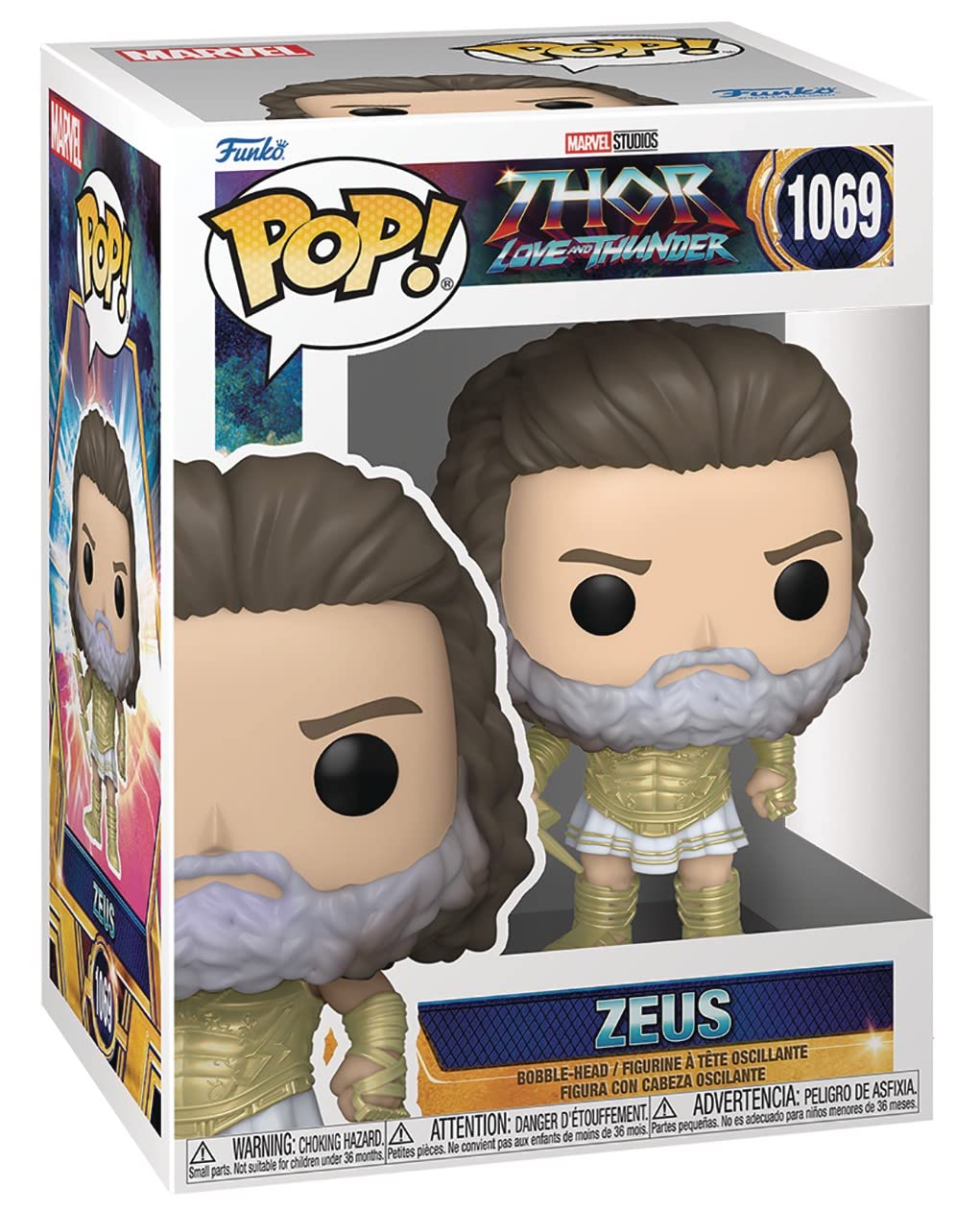 POP Thor: Love and Thunder - Zeus Funko Vinyl Figure (Bundled with Compatible Box Protector Case), Multicolor, 3.75 inches