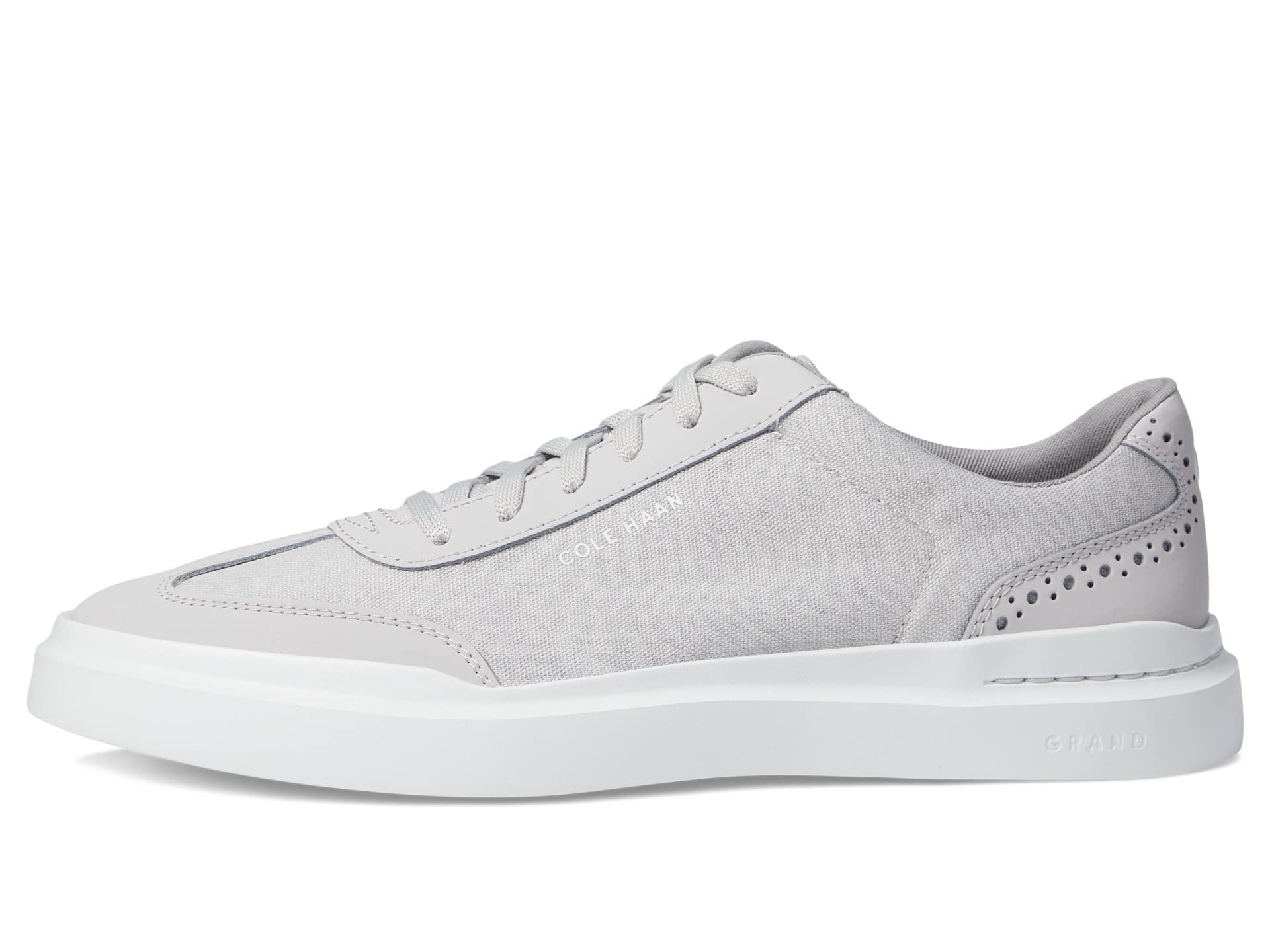 Cole Haan Men's Grandpro Rally Canvas T-Toe Sneakers, Microchip/Optic White, 12