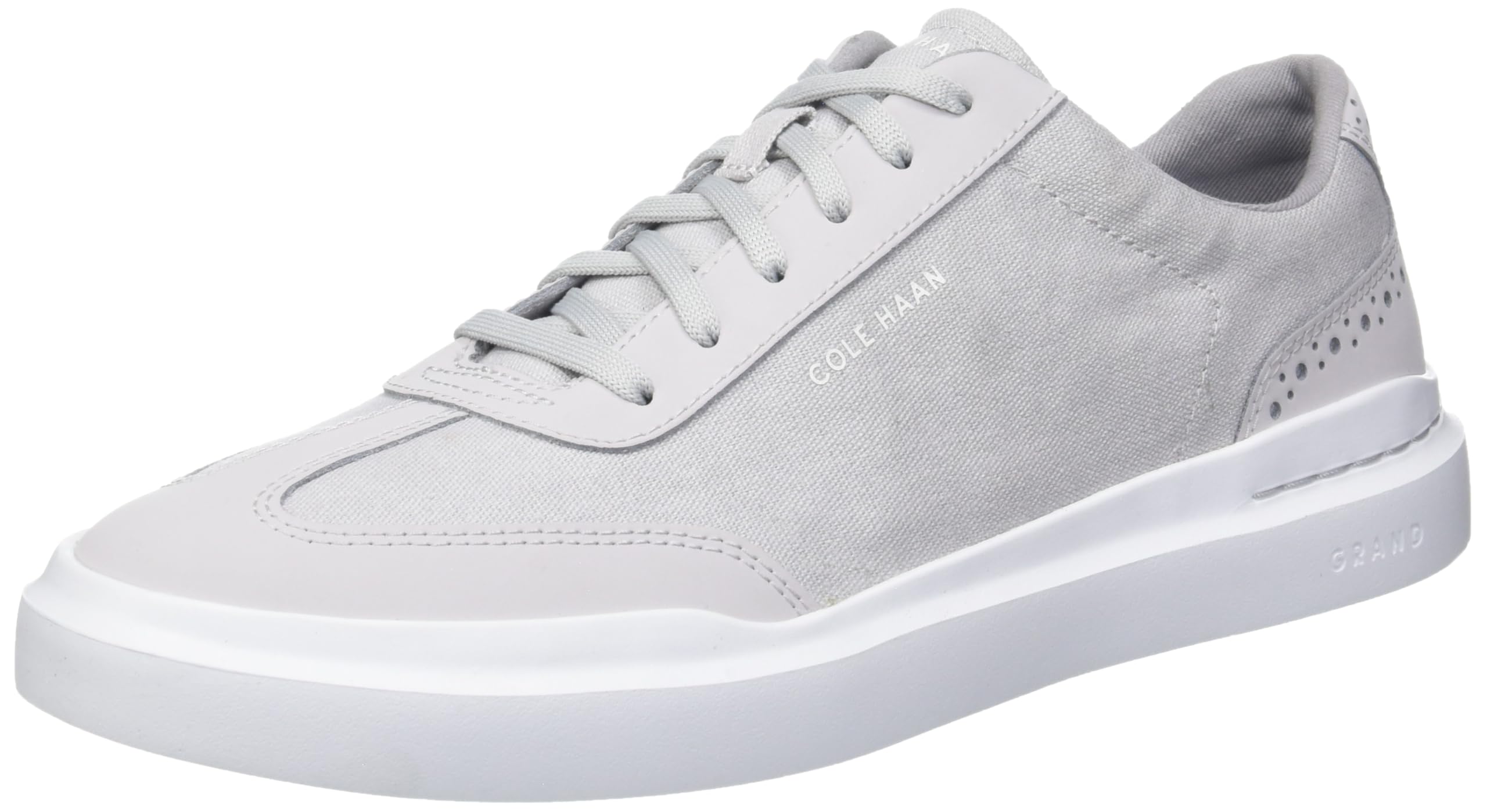Cole Haan Men's Grandpro Rally Canvas T-Toe Sneakers, Microchip/Optic White, 12