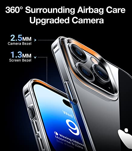 TORRAS Crystal Clear Designed for iPhone 14 Pro Max Case, [Ultra-Thin] [Anti-Yellowing] [Military Drop Protective] Slim Soft Silicone TPU Cover for iPhone 14 ProMax Case 6.7 Inch, Clear