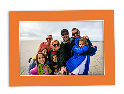 13x19 Mat Bevel Cut for 11x15 Photos - Acid Free Orange Precut Matboard - For Pictures, Photos, Framing - 4-ply Thickness