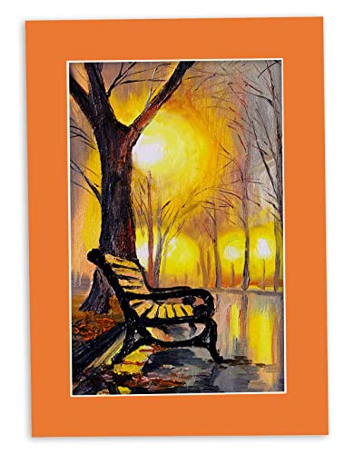 13x19 Mat Bevel Cut for 11x15 Photos - Acid Free Orange Precut Matboard - For Pictures, Photos, Framing - 4-ply Thickness