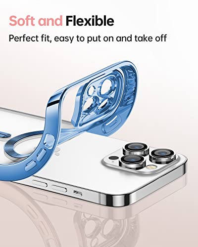 Meifigno Candy Mag Series Designed for iPhone 14 Pro Max Case, [Compatible with MagSafe & Full Camera Lens Protection] for Women Girls, Soft Magnetic Case for iPhone 14 Pro Max 6.7’’, Blue