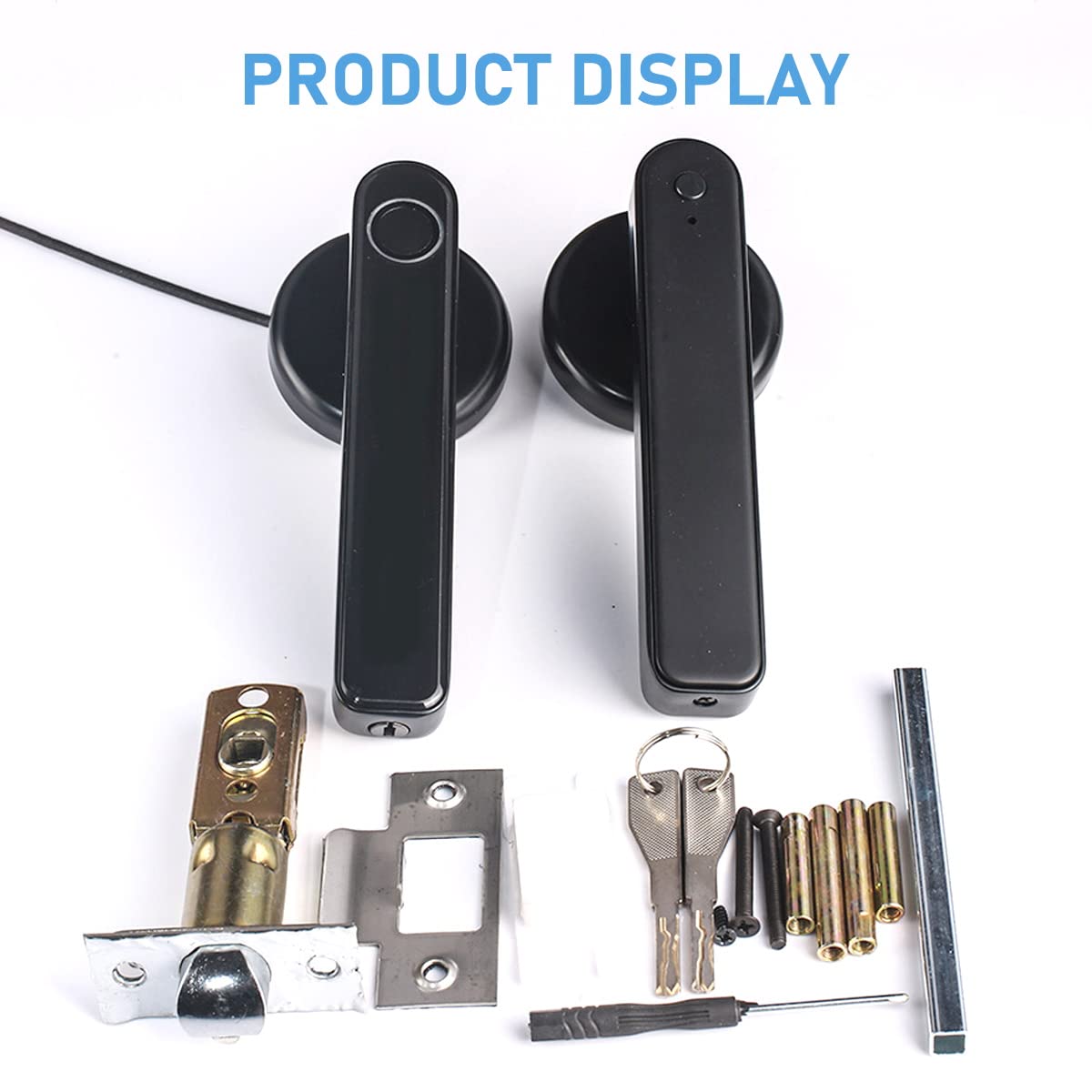 Fingerprint Door Lock Touchscreen Biometric Door Lock Keyless Entry Front Door Knob with 50 Fingerprints, 100 Codes,Keypad Suitable for Home,Hotel,Office,Indoor Door Black…