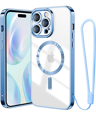 Meifigno Candy Mag Series Designed for iPhone 14 Pro Max Case, [Compatible with MagSafe & Full Camera Lens Protection] for Women Girls, Soft Magnetic Case for iPhone 14 Pro Max 6.7’’, Blue