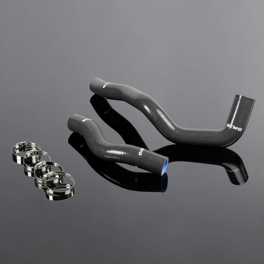 PIT66 Silicone Radiator Hose Kit,Compatible with 1993-1998 Toyota Supra SZ SZ-R 2JZ-GTE NA 3.0L Black with Clamps