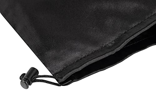 Satin Bags with Drawstring and Toggle - Cinch and Ditty Pouch for Travel, Bedroom and Wardrobe (10 x 15 inch - 12 pack, Black)