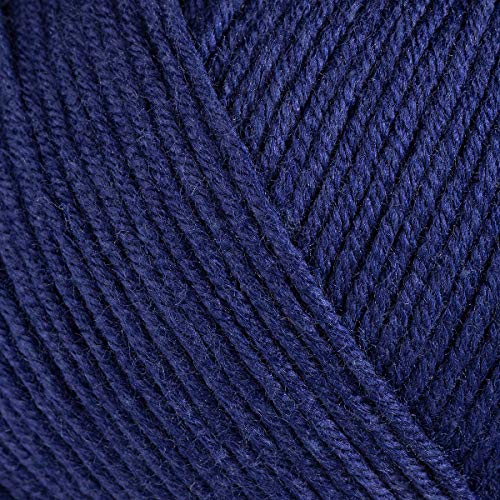 Estako Happy Cotton, 60% Cotton 40% Acrylic Yarn, Soft, Fine/Sport (2) for Crochet and Knitting 1.76 Oz (50g) / 180 Yrds (165m) (4210 - Navy Blue)