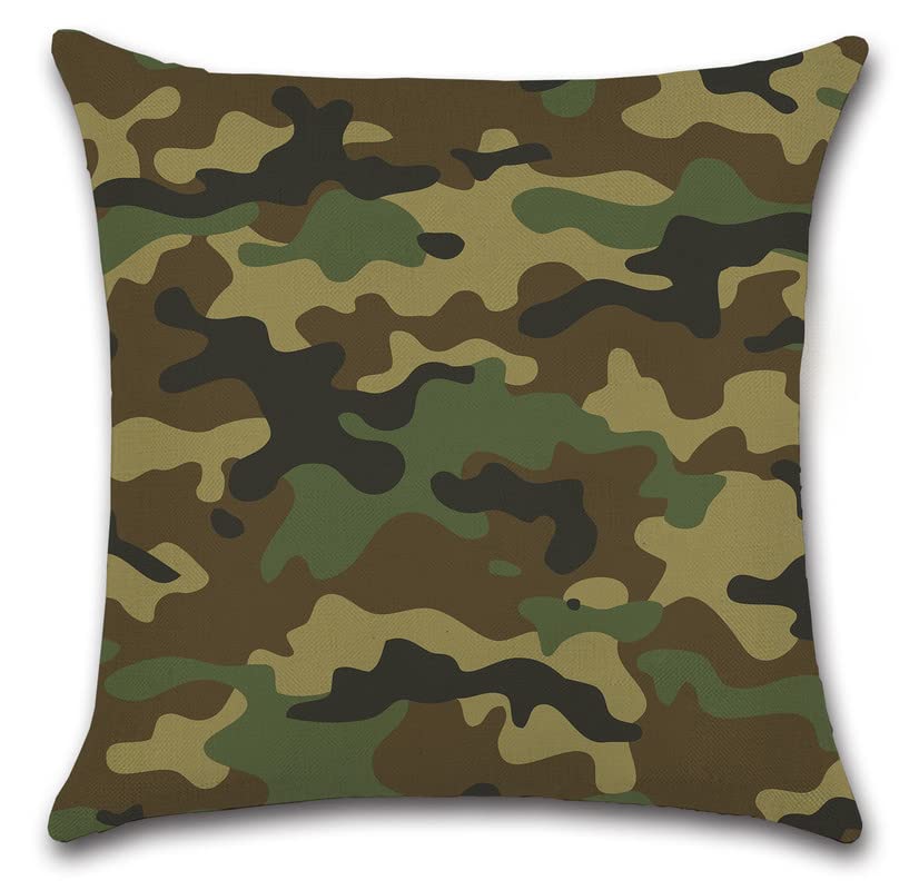 Cuppqq Throw Pillow Covers Cool Army Camouflage Military Green Camo Pillow Cover Square Pillow Case Cushion for Home Decor Sofa Couch 18x18 Inch Pillowcase
