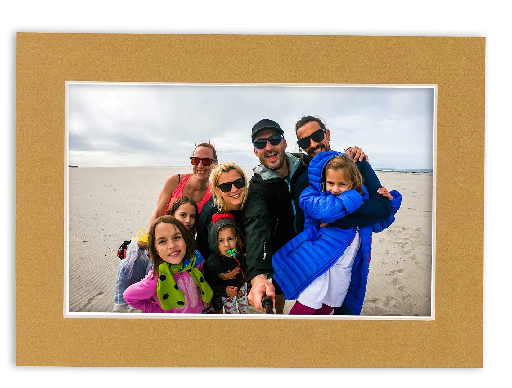 9x11 Mat Bevel Cut for 7x9 Photos - Acid Free Rattan Beige Precut Matboard - For Pictures, Photos, Framing - 4-ply Thickness