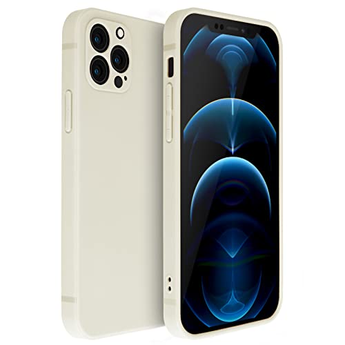 KPKHDI Phone 13 Pro Max Case - Matte Silicone, Stain Resistant, Full Body Protection, Anti-Scratch, Shockproof, 6.7 inch (Antique White)