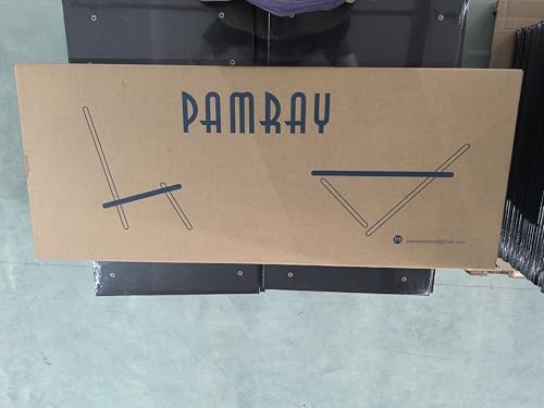 Pamray 47'' Rounded Corner Home Office Desk with Thickened Bottom Crossbar and Cable Trough & Cable Management Simple Computer Desk for Work and Gaming, Black