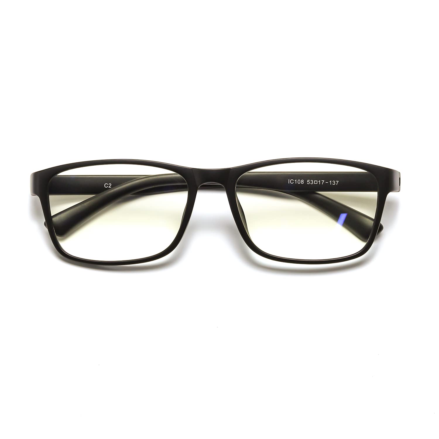 RicFarb Blue Light Blocking Glasses Computer Reading/Gaming/Phones Glasses for Men or Women,Ease Digital Eye Strain, Dry Eyes Matte Black
