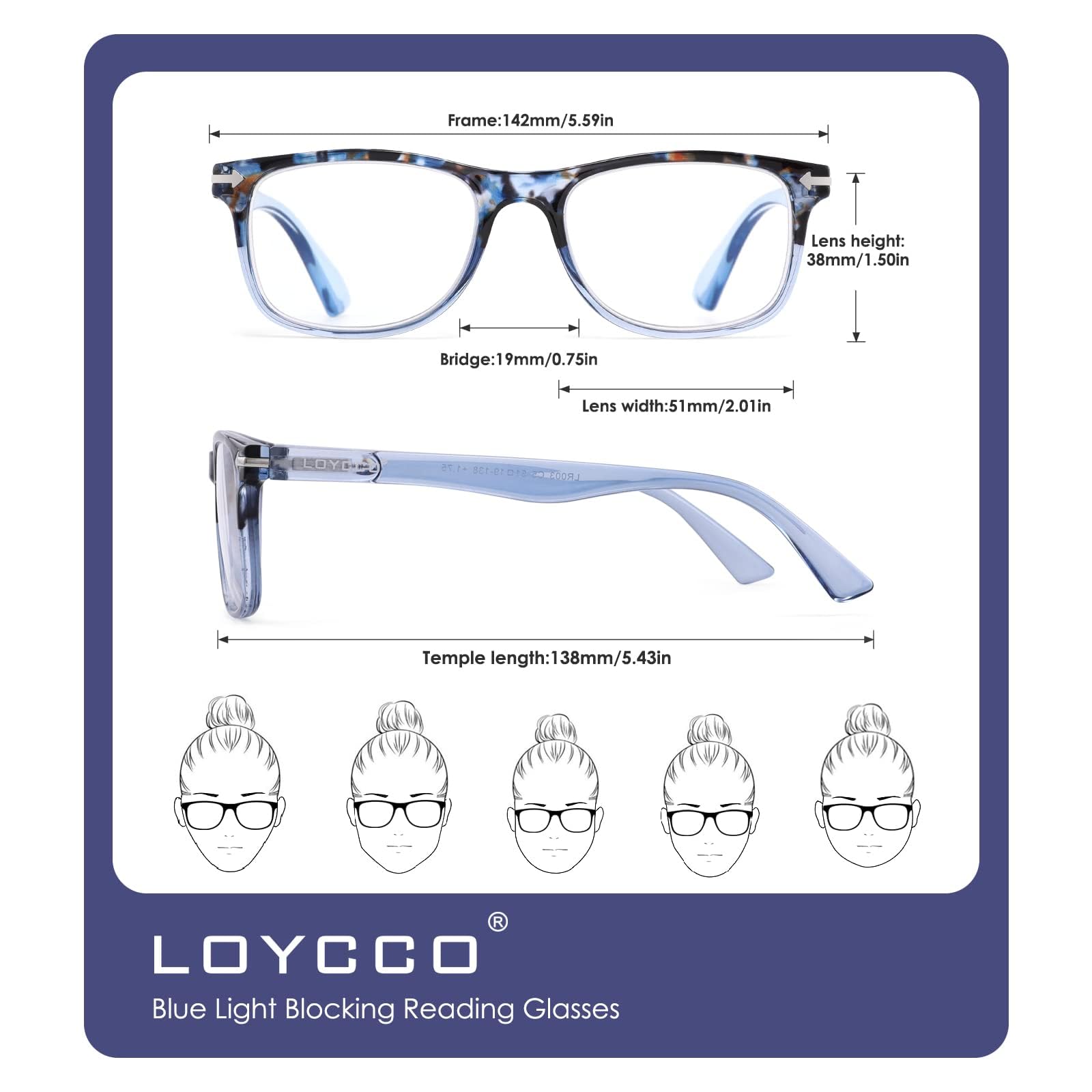 Loycco 4 Pack Computer Reading Glasses Real Blue Coating Lens Anti Blue Light Blocking Anti Eyestrain Flexible Lightweight Square Readers for Women Men With Leather Case