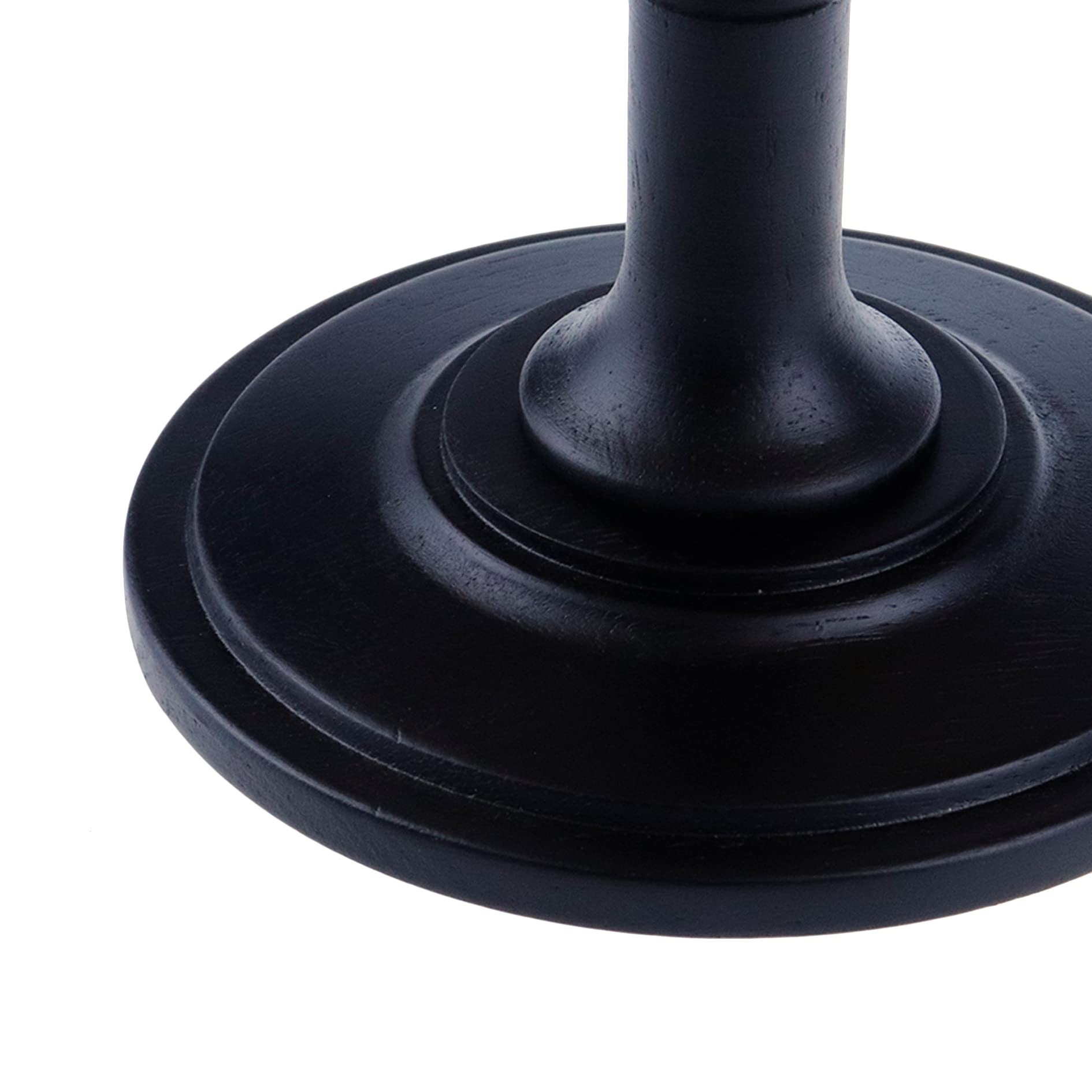 MY MIRONEY 7.87" Wooden Cake Stand Rustic Cake Holder with Black Base Round Cupcake Holder Wedding Cake Pedestal Stand for Dessert Table, Birthday Party, Home Decor