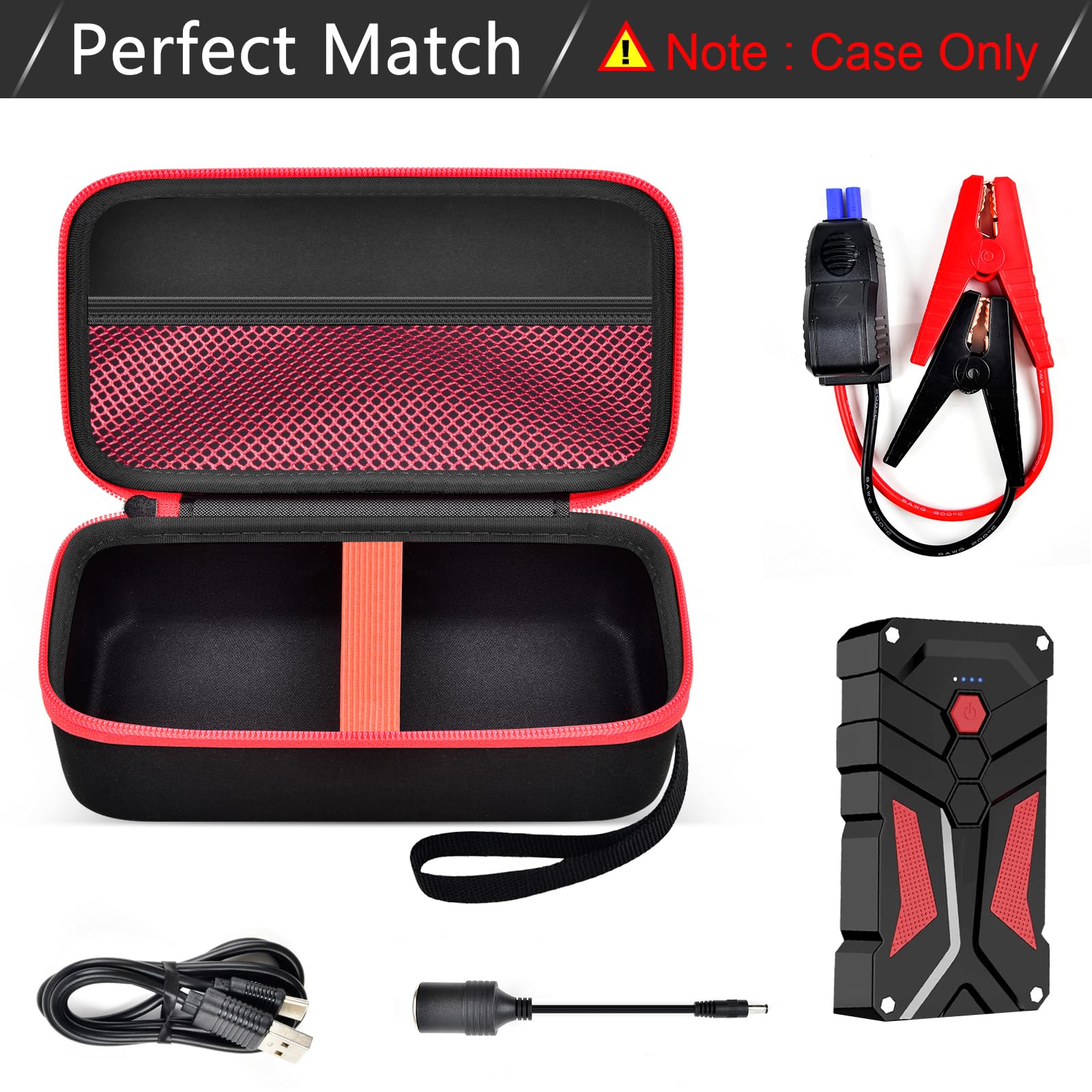 ANKHOH Case Compatible with BIUBLE/for BUTURE/for Povasee/for DBPOWER Car Battery Starter, Car Auto Jump Starters Power Pack Carrying Box, Portable Batteries Jumper Powers Bank Storage (Bag Only)