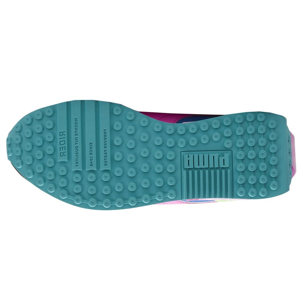 PUMA Women's City Rider Marble Sneaker, Green/Black/Luminous Pink, 9
