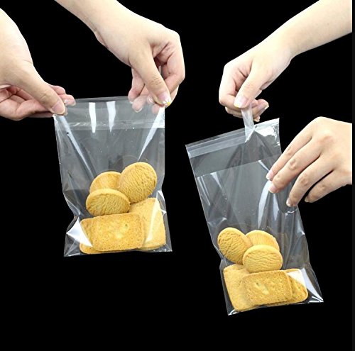 ericotry 100 Pcs 4 3/4in. X 6 1/2in. Clear Resealable Cello/Cellophane Bags Good for Bakery Candy Chocolate Candle Cookie Poly Bags Jelly Packaging Bags