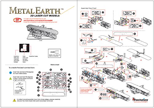 Metal Earth Wright Brothers Airplane 3D Metal Model Kit Fascinations