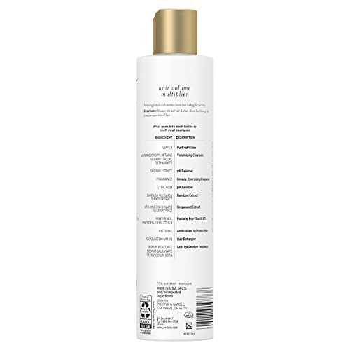Pantene Sulfate Free Shampoo and Conditioner Set, Volumizing Shampoo and Conditioner for Fine or Flat hair with Bamboo, Safe for Color Treated Hair, Nutrient Blends, 9.6 oz and 8.0 oz