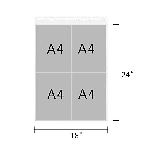 Clear Poly Bags 18x24 100ct Self Seal Cello Bags Self-Adhesive 1mil for Apparel Clothing Gifts 11 Sizes to Choose from