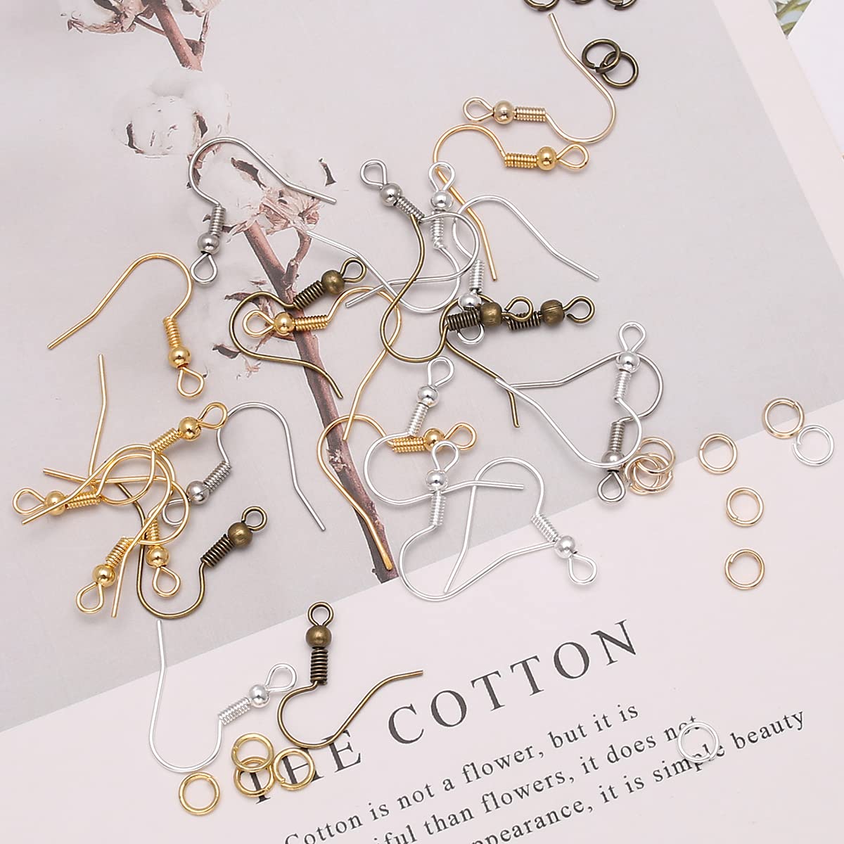 iminoo Earring Hooks,Hypoallergenic Earring Hooks Kit Included Fish Earring Hooks, Jump Rings for DIY Jewelry Making Supplies Accessories