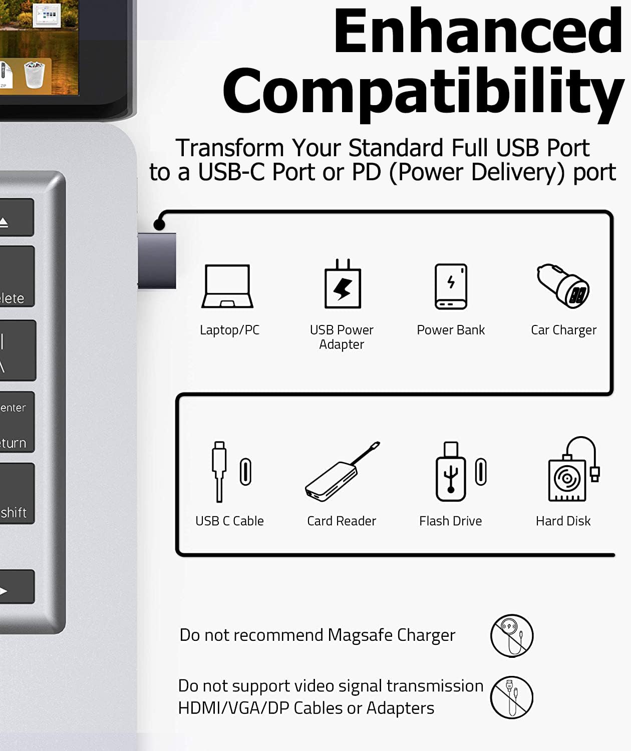 USB-C Female to USB 3.0 Male Adapter (2Pack) Compatible with Your Microsoft Surface Duo 2 Multi use converting add Functions Such as Keyboard,Thumb Drives,mice,etc.(Black)