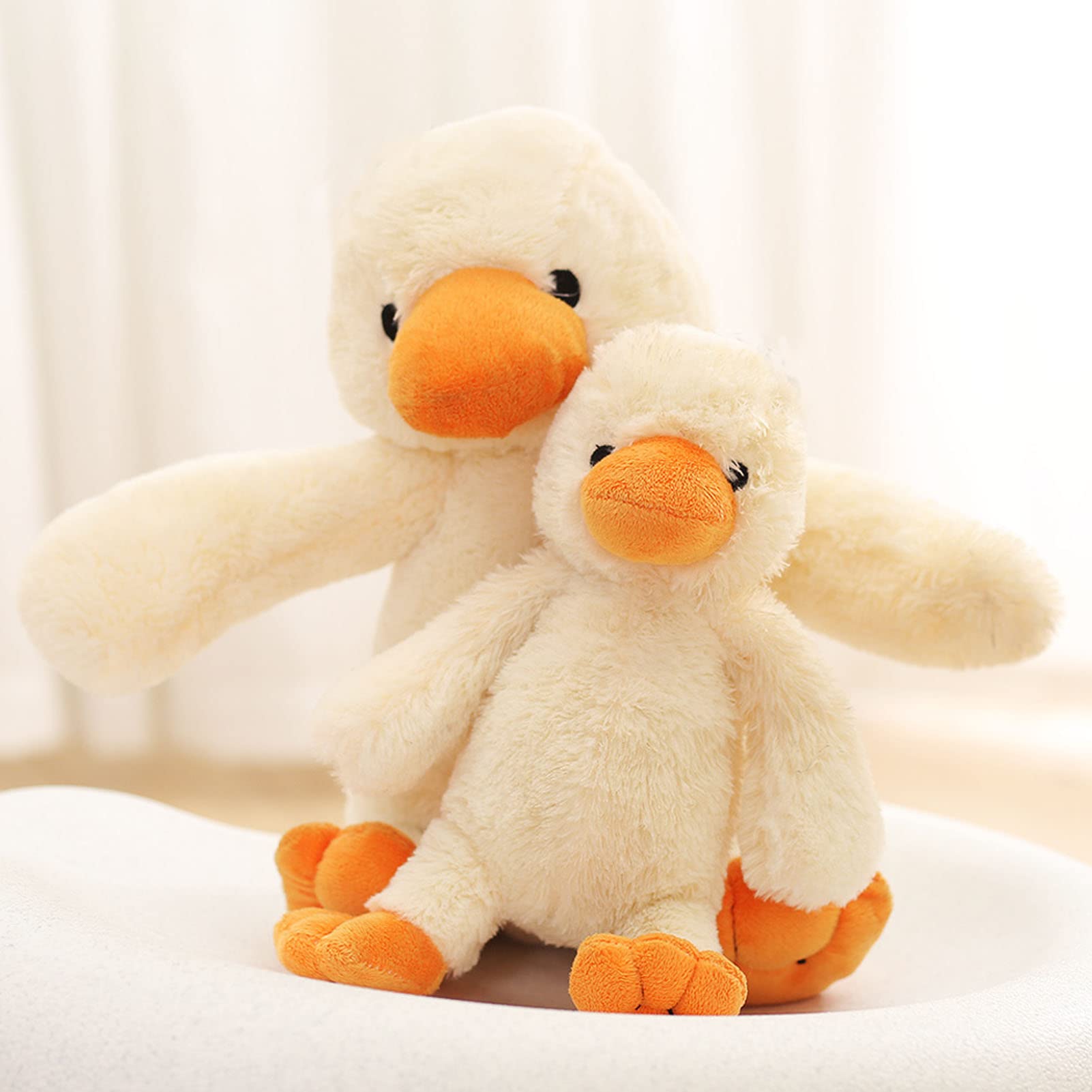 Zerodis Dog Plush Duckling Sounding Toy, Squeak Plush Duck Dog Toy Doggies Teething Puppy Chew Toy for Small Medium Dogs(L)