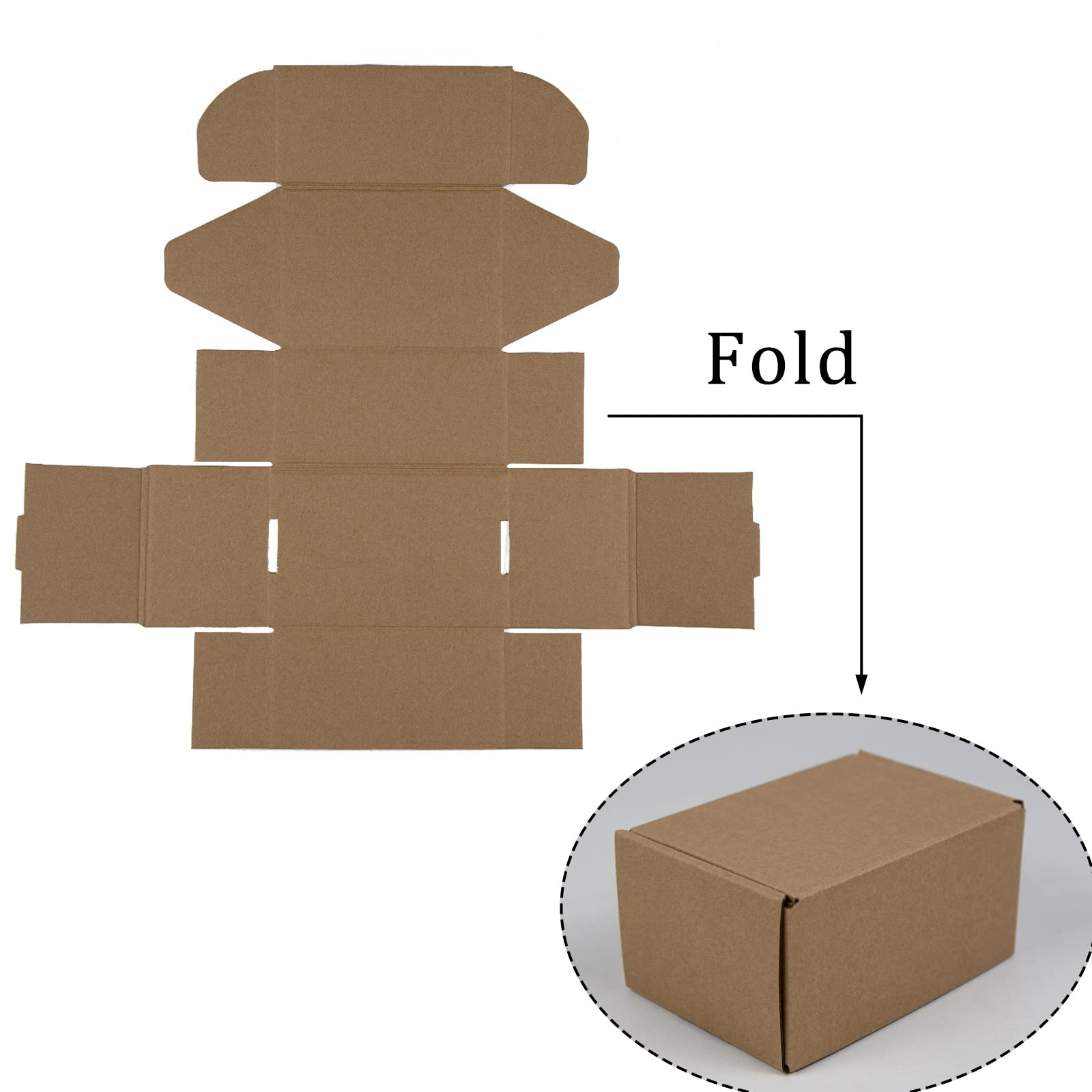 Sodissa 6x4x3 Inches Shipping Boxes Pack of 25, Brown Corrugated Cardboard Boxes for Small Bussiness