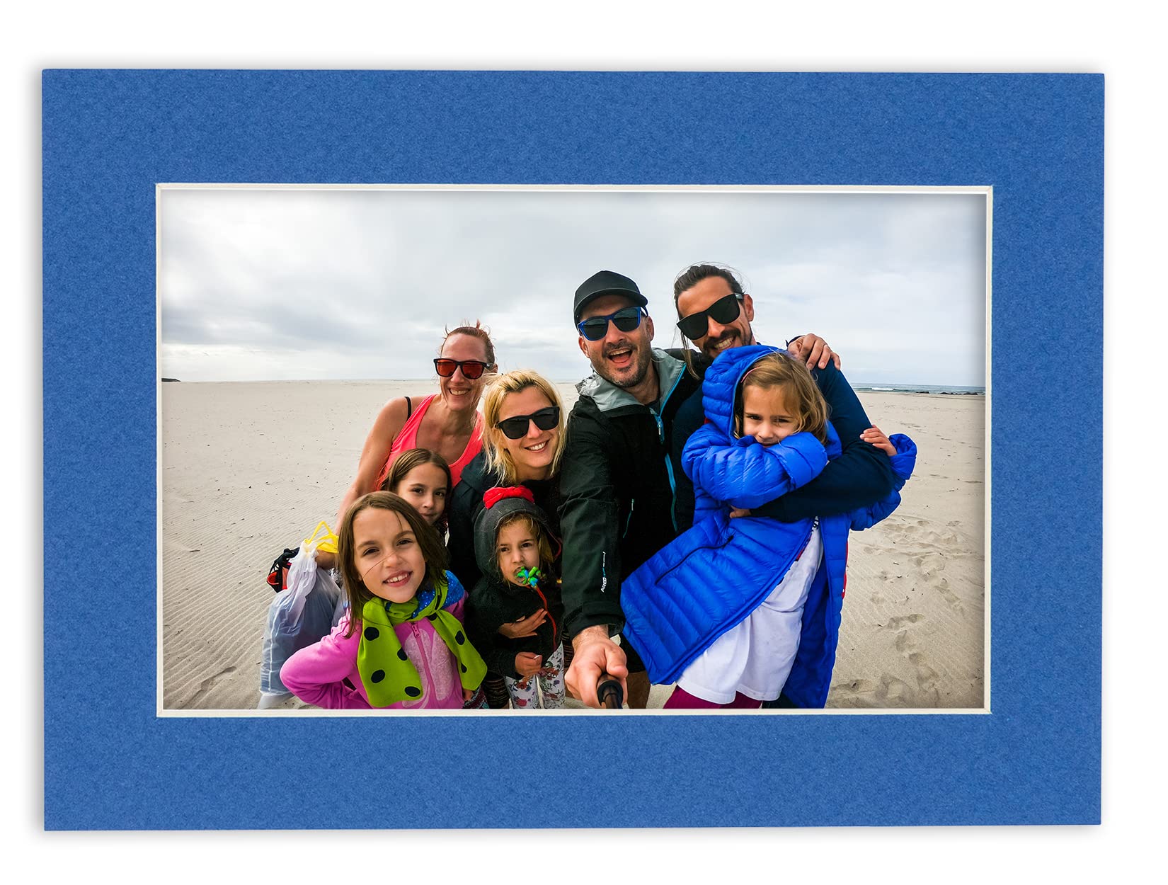 10x14 Mat Bevel Cut for 8x10 Photos - Acid Free Royal Blue Precut Matboard - For Pictures, Photos, Framing - 4-ply Thickness