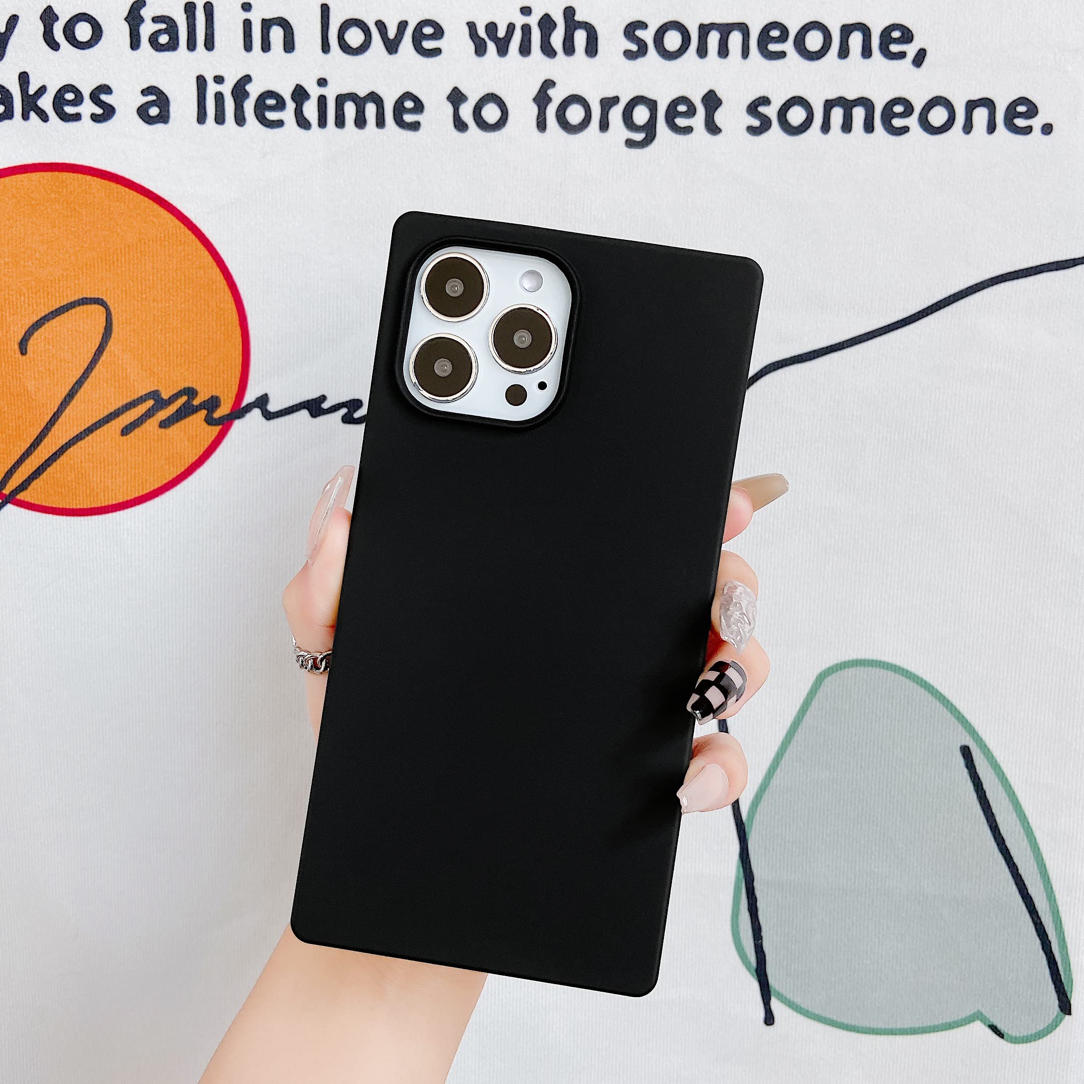 Jmltech for iPhone 14 Pro Max Case Silicone Protective Slim Thin Shockproof Flexible Women Girls Cute Phone Case for iPhone 14 Pro Max Black