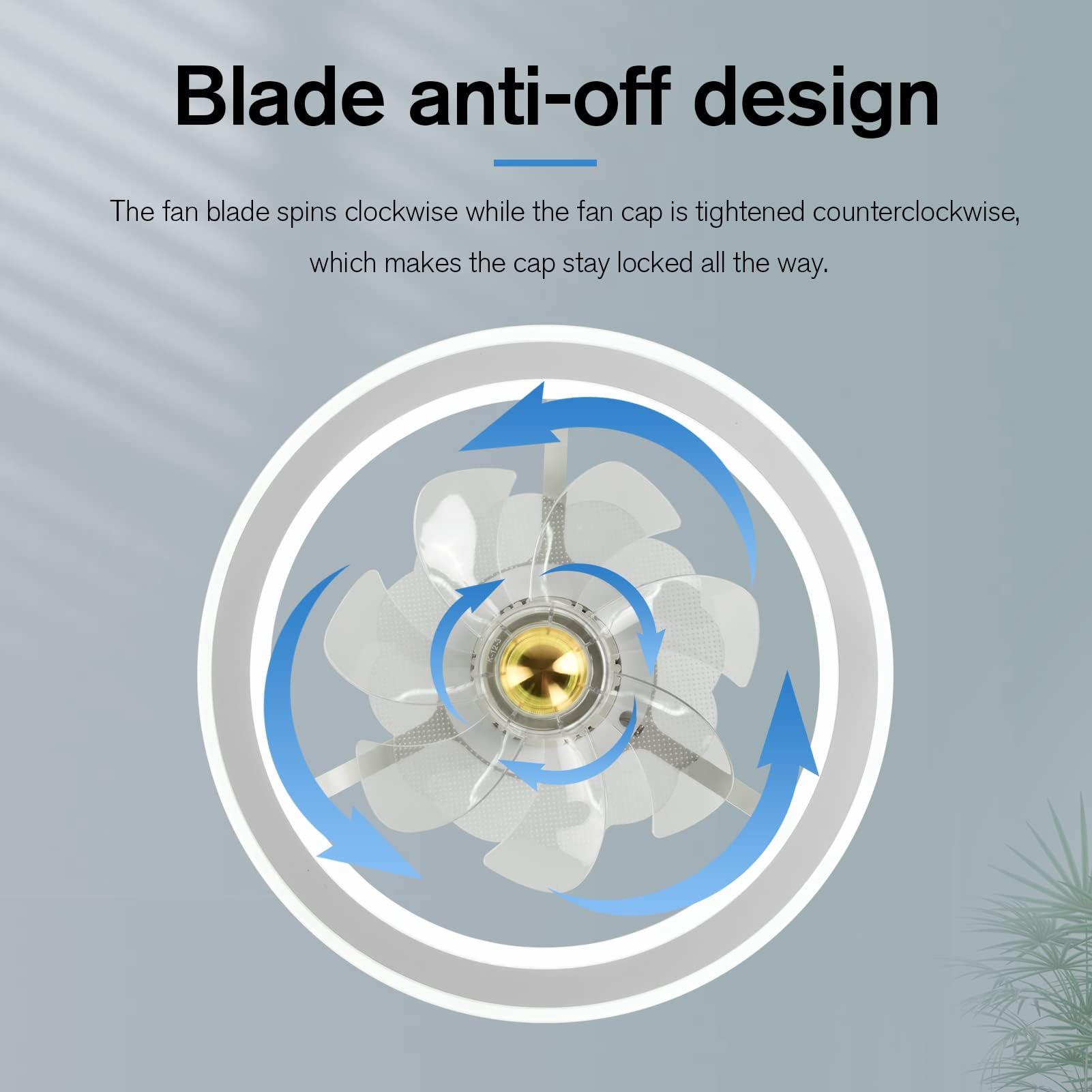 7000FAN Flush Mount Ceiling Fans with Lights Remote Control, Dimmable LED Light 6 Speed Enclosed Ceiling Fan, Low Profile Bladeless Ceiling Fan for Bedroom/Living Room/Small Space, White